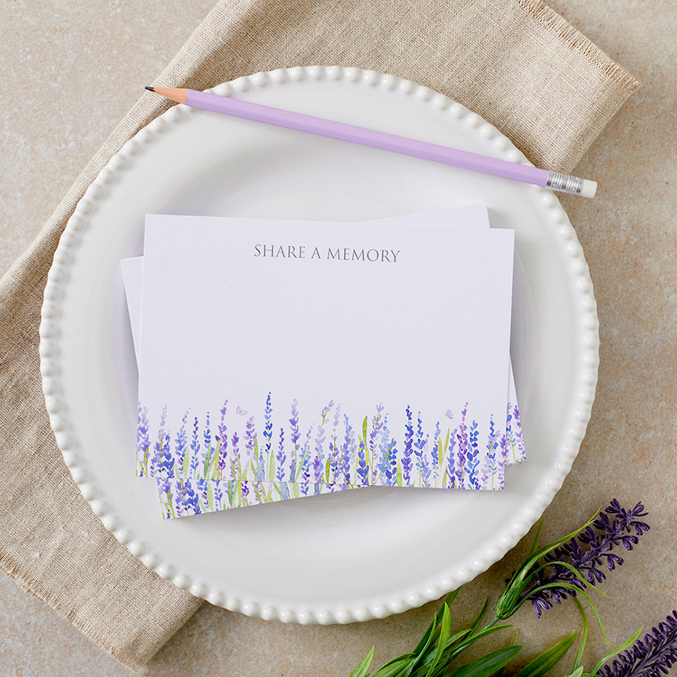 25 Lavender Funeral Remembrance Cards – Angel & Dove