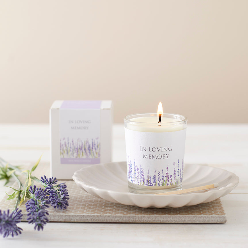 Lavender 'In Loving Memory' 90ml Votive Candle – Angel & Dove