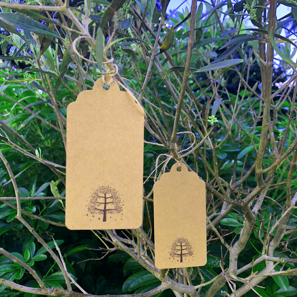 25 Kraft Memory Tree Message Tags – Angel & Dove