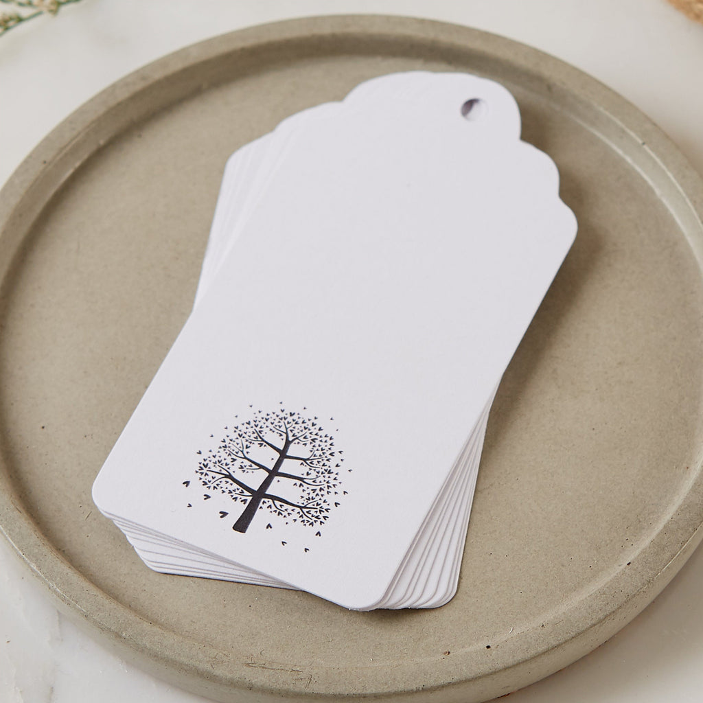 25 White Memory Tree Message Tags – Angel & Dove